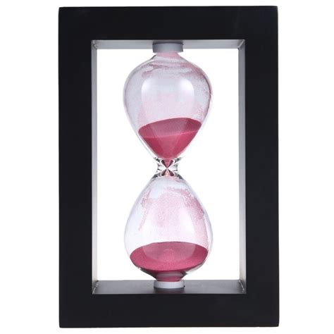 Wooden Frame 30 Minutes Hourglass Sand Timer Black Grandado