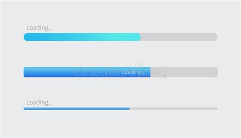 Set Loading Bar Progress Load Indicator Sign Vector Illustration