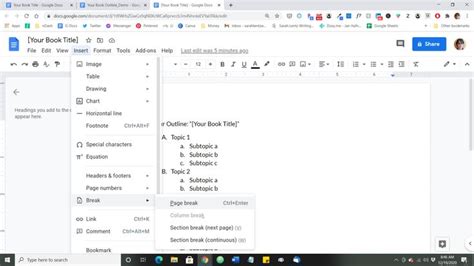 How To Write A Book In Google Docs Writing A Book Book Writing Template Google Docs