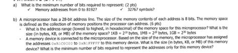Solved A What Is The Minimum Number Of Bits Required To Chegg