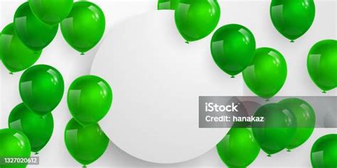 녹색 풍선 배경 축하 파티 배너 판매 벡터 그림입니다 그랜드 오프닝 카드 럭셔리 인사말 부자 프레임 템플릿입니다 공중 부양에