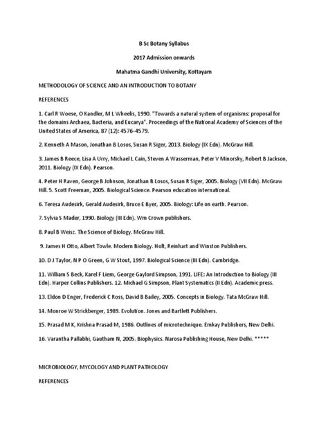 B Sc Botany Syllabus Pdf Fern Bioinformatics