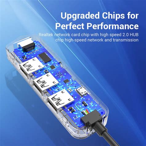 Vention Type C HUB In Adapter With Power Supply USB C To USB RJ Network Port Micro