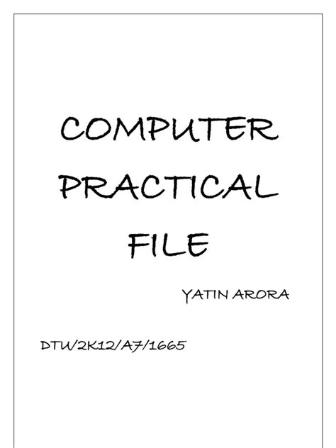 Computer Practical File Pdf
