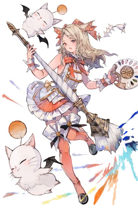 Warrior Of Light Moogle And Pictomancer Final Fantasy And More Drawn By Kemomin Nosuke