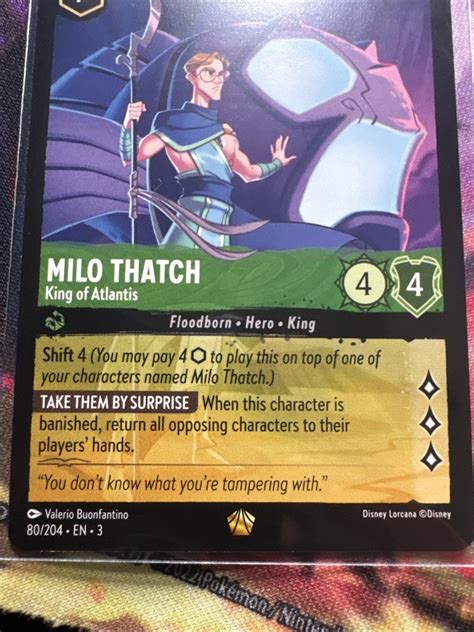 Disney Lorcana Mint Condition Card Milo Thatch King Of Atlantis 80 204 Ebay