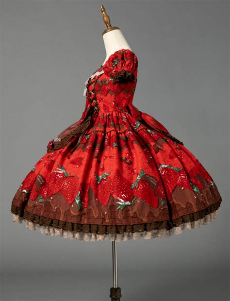 Classical Puppets Strawberry Filled Chocolates Sweet Lolita Jsk And