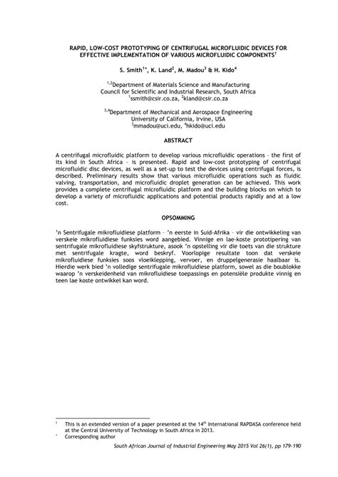 Pdf Rapid Low Cost Prototyping Of Centrifugal Microfluidic Devices For Effective