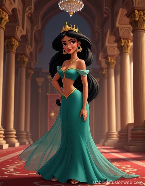 Princess Jasmine In Swimware Next To A Gym Prompts Stable Diffusion