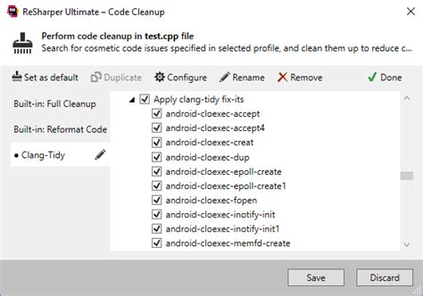 Clang Tidy Integration Help Resharper