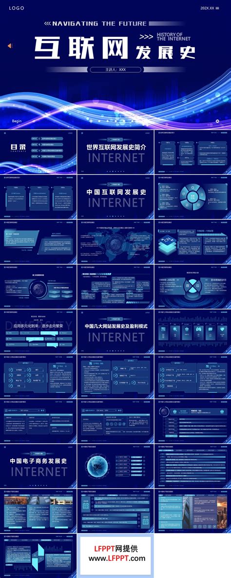 互联网发展史ppt课件模板下载 Lfppt 互联网发展史ppt课件模板下载 Lfppt