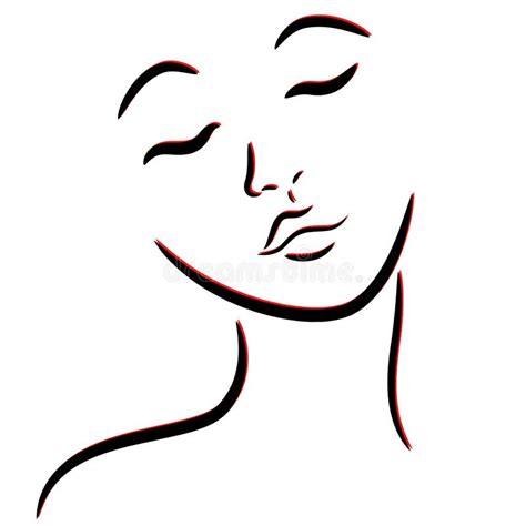 Abstract Female Face With Closed Eyes Stock Vector Illustration Of