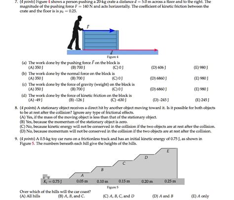 Solved 4 Points Figure Shows Person Pushing 20 Kg Crate Distance 5 0 M Across Floor And To