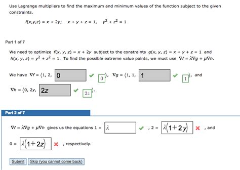 Solved Calculus 3 Lagrange Multipliers Could You Please