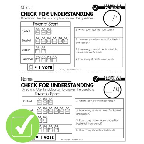 Lucky To Learn Math Lesson 67 Read And Create Horizontal Pictographs Check For