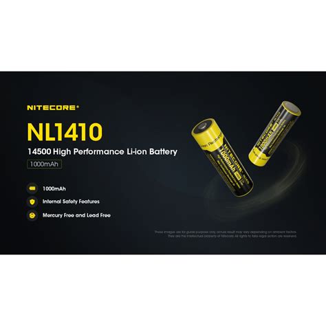 Nitecore NL1410 14500 Li-ion Rechargeable Battery | Shopee Singapore