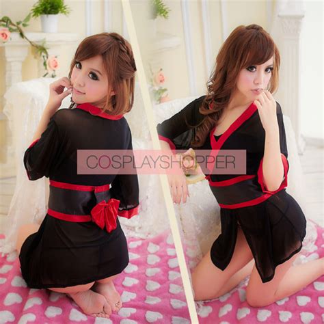 Black Sexy Japanese Geisha Costume For Sale