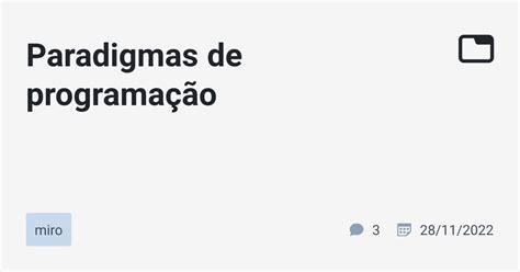 Paradigmas De Programação · Miro · Tabnews