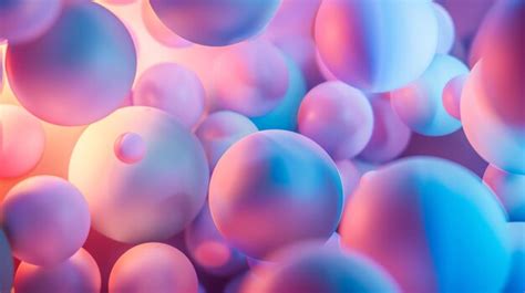 3d Rendering Of A Cluster Of Glowing Spheres The Spheres Are Of Various Sizes And Colors And
