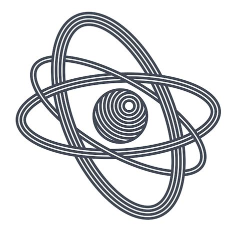 Premium Vector Atom Vector Symbol In Modern Linear Style Isolated On White Science Icon Or