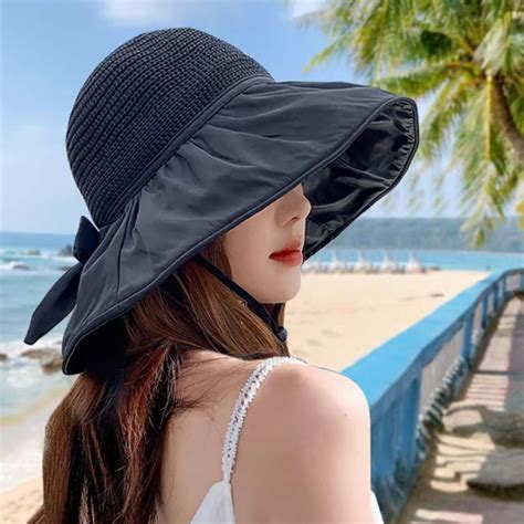 고급 여성 벙거지 여름 버킷햇 리본모자 해변 모자 온채널