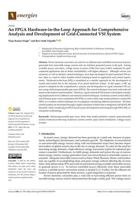 Pdf An Fpga Hardware‑in‑the‑loop Approach For Comprehensive Analysis
