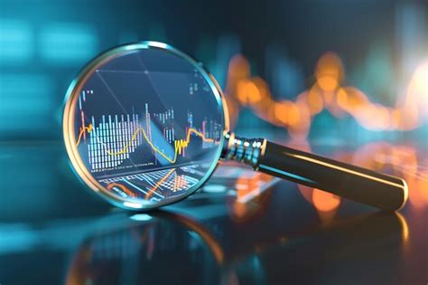 Magnifying Glass Focusing On Stock Market Data Premium Ai Generated Image