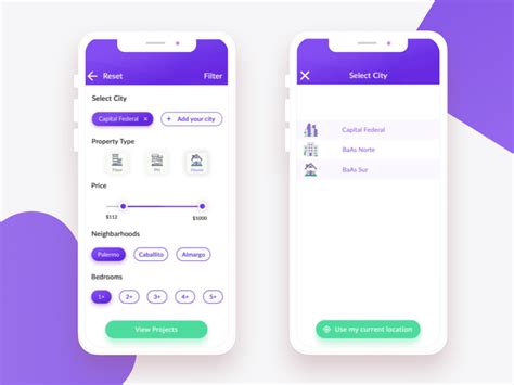 Real Estate App Ui Kit Design Filter Screens By Dibbendo On Dribbble