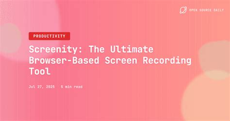 Screenity The Ultimate Browser Based Screen Recording Tool Open