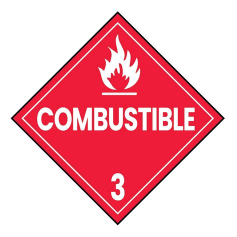 Class 3 Combustible Liquid Hazmat Placard Decal Or Magnetic Sign Placard Usdot Vinyl Stickers
