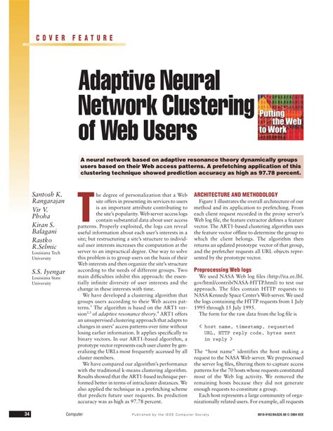 pdf adaptive neural network clustering of web users