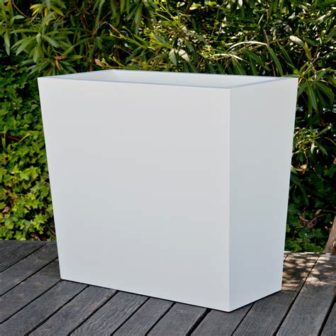 Modern Fiberglass Tapered Rectangle Planter Artificial Plants Unlimited