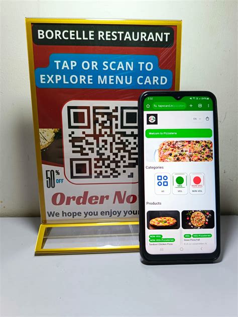 Digital Nfc Menu Standee Contactless Ordering Solution
