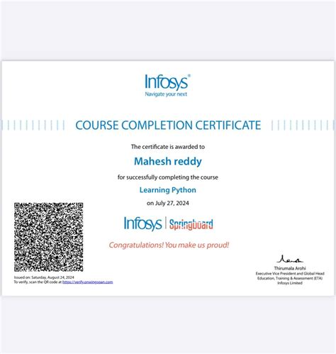 Mahesh Reddy On Linkedin Infosys Pythonprogramming