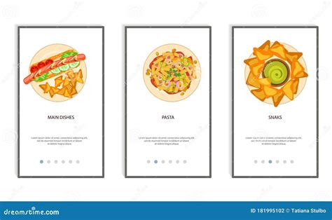 Set Of Food Menu Mobile App Stock Illustration Illustration Of Building Cookery 181995102