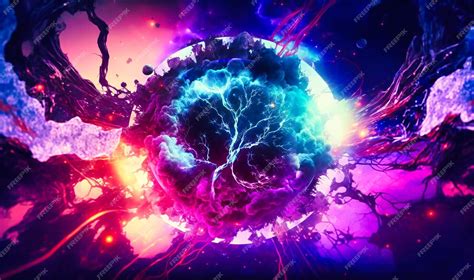 Premium Photo An Abstract Representation Of The Subatomic World With Particles Whizzing By In