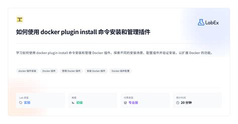 如何使用 Docker Plugin Install 命令安装和管理插件 Labex
