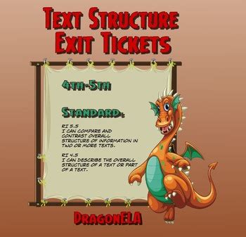 Text Structure Exit Tickets By DragonELA TPT