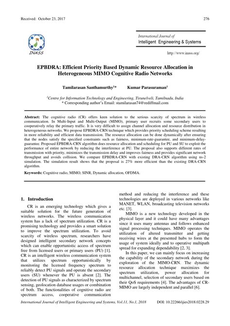 Pdf Epbdra Efficient Priority Based Dynamic Resource Allocation In Heterogeneous Mimo