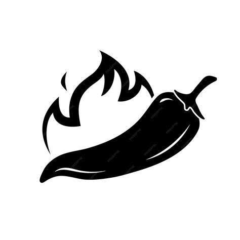 Premium Vector Vector Black Chili Pepper Icon On White Chili Pepper Flat Line Icon Pictogram