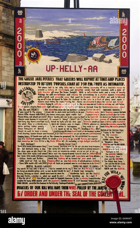 A Sign Explaining The Celebration Of Up Helly Aa In The Shetland