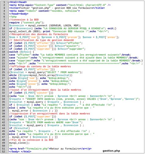 Php Mysql Créer Et Utiliser Une Base De Données