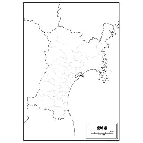 宮城県の白地図 白地図専門店
