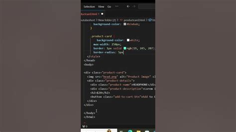 Product Card Html Cssshorts Youtube
