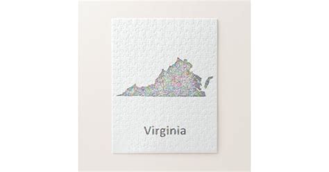Virginia Map Jigsaw Puzzle Zazzle