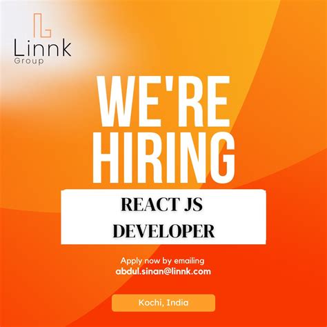 Reactjs Reactdeveloper Frontendjobs Cochinjobs Hiringnow Abdul Rehman Sinan