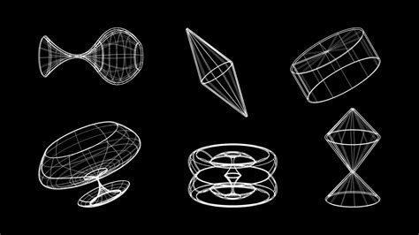 3d Wireframe Models Of Objects Network Line Geometric Shapes
