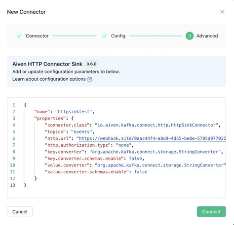 Aiven Sink Connector Upstash Documentation