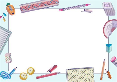 Blue Creative Playful Blank Document Border A4 Document Borders For