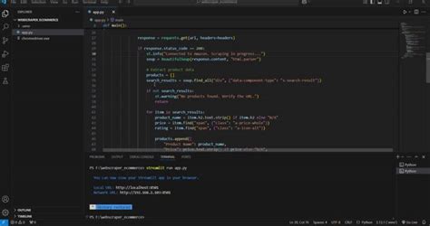 Webscraping Python Streamlit Selenium Beautifulsoup Datascience Siva Santhosh M